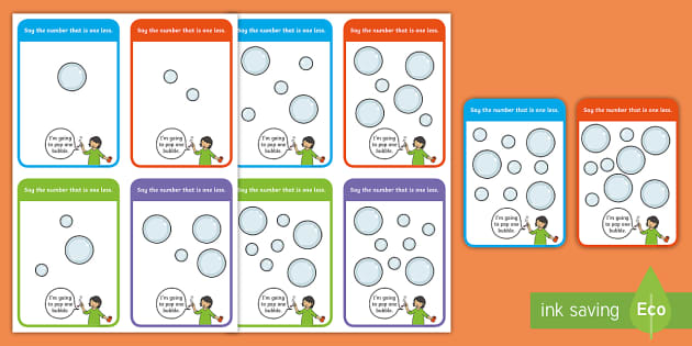 Popping Bubbles One Less Than Cards (teacher made) - Twinkl