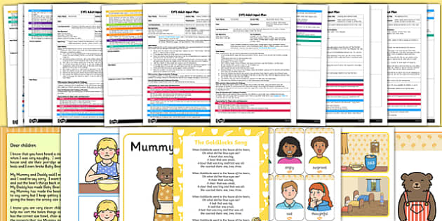 EYFS Goldilocks and the Three Bears Adult Input Planning and Resource Pack