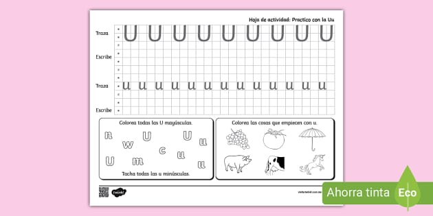 Hoja de actividad: Practico con la Uu (teacher made)