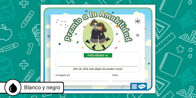 Certificado | Más Amable | Día del Estudiante | diploma