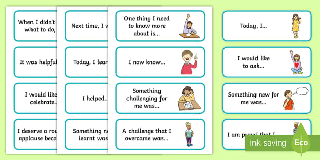 F 2 Sentence Starters For Reflection Twinkl Resources