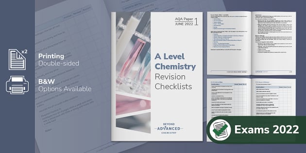 A Level Chemistry AQA Paper 1 Exam Revision Checklists | Beyond