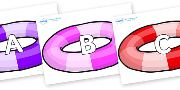 A-Z Alphabet on Inflatable Rings (teacher made) - Twinkl