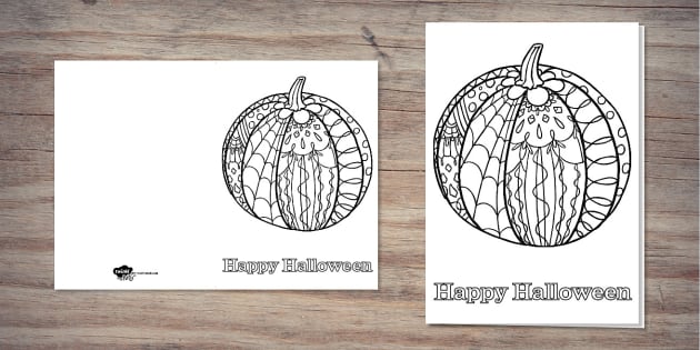 Mindfulness Pumpkin Colouring Card | Twinkl Party - Twinkl