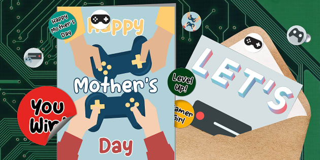 Make a Mother's Day Card - Gamer Girl - Sticker Activity