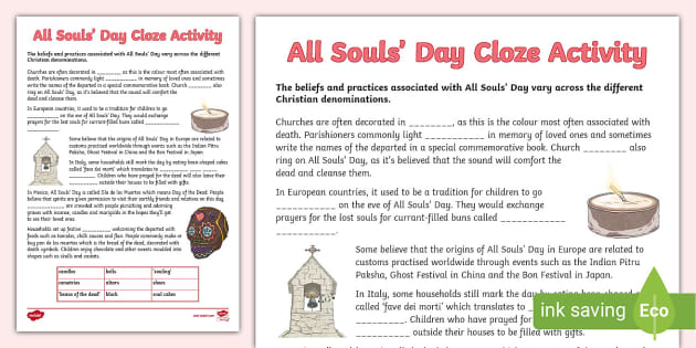 All Souls' Day Activity KS2 | Saints | Resources - Twinkl