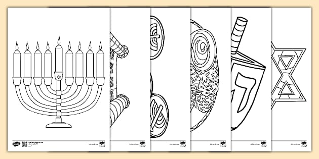 Hanukkah Mindfulness Colouring Sheets - Twinkl