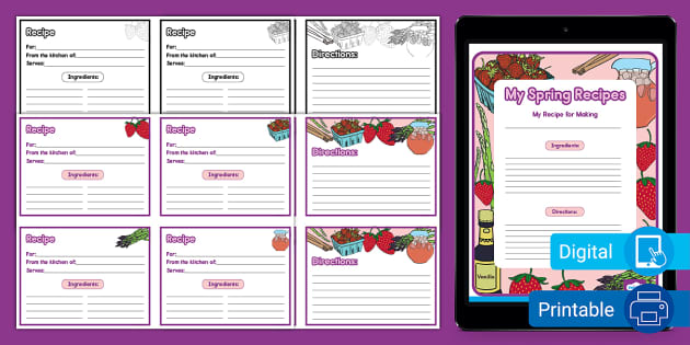 Spring Recipe Card Templates (teacher made) - Twinkl