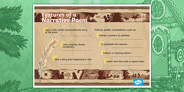 Features Of A Narrative Poem Display Poster teacher Made 