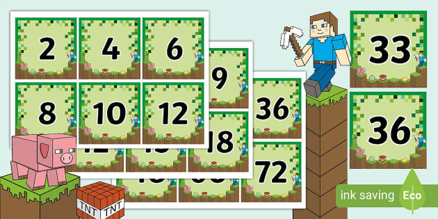 👉 Block Adventurer Themed Skip Counting Cards - Twinkl