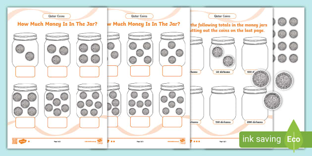 How Much Money Is In The Jar? Activity Sheet (teacher made)