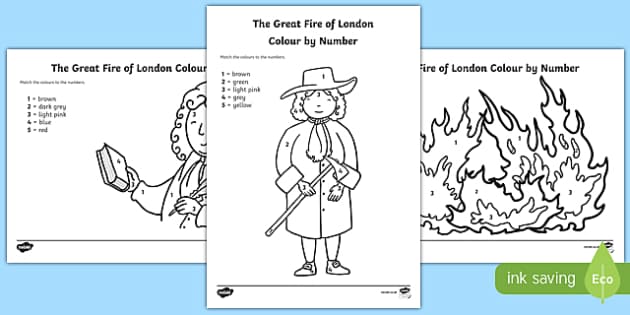 The Great Fire of London Colour by Number (teacher made)