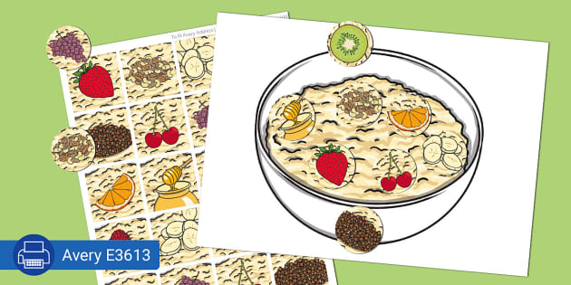 World Porridge Day - Food Toppings - Sticker Activity