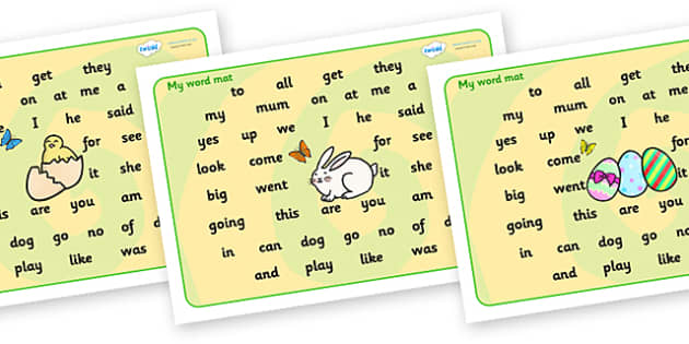 Easter Themed Word Mat (teacher made) - Twinkl