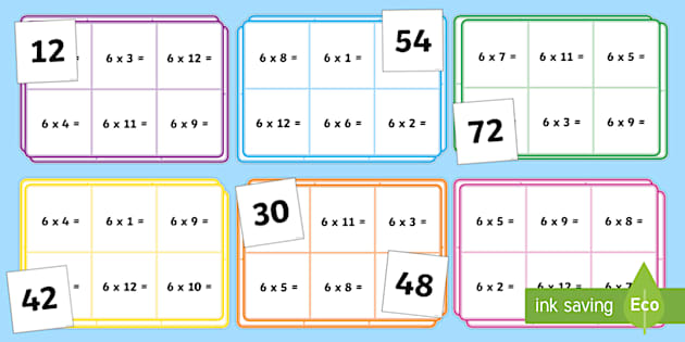 6 Times Table Bingo Game - (professor feito) - Twinkl 6 Times Table Bingo Game - (professor feito) - Twinkl