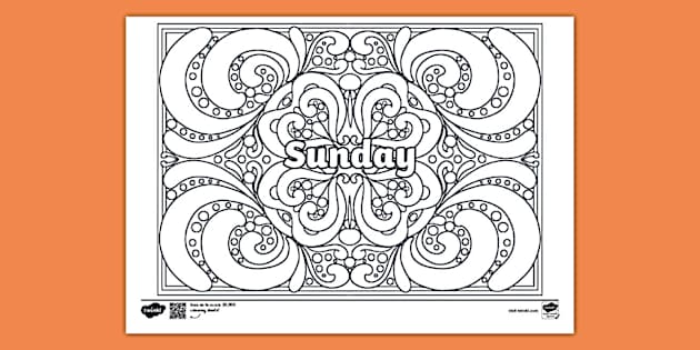 Mindfulness Sunday Word Colouring Page (teacher made)