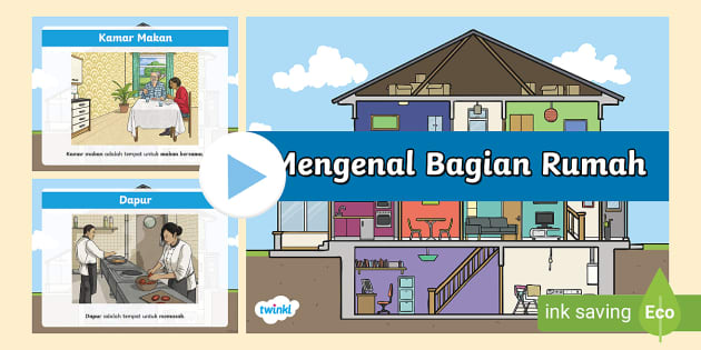 Parts of a House PowerPoint Indonesian Lesson Rumah - Twinkl