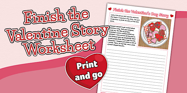 Finish the Valentine Story Worksheet