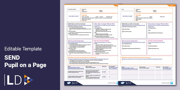 SEND Pupil on a Page - Leaders - SLT (Teacher-Made) - Twinkl