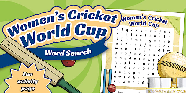 Women's Cricket World Cup Word Search - Twinkl - KS2