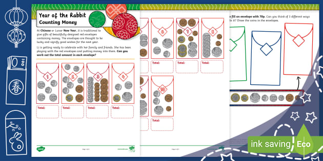 Year of the Rabbit Counting Money (Ages 5 - 7) - Twinkl