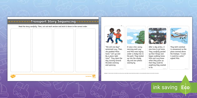 Transport Story Sequencing Strips (teacher made) - Twinkl
