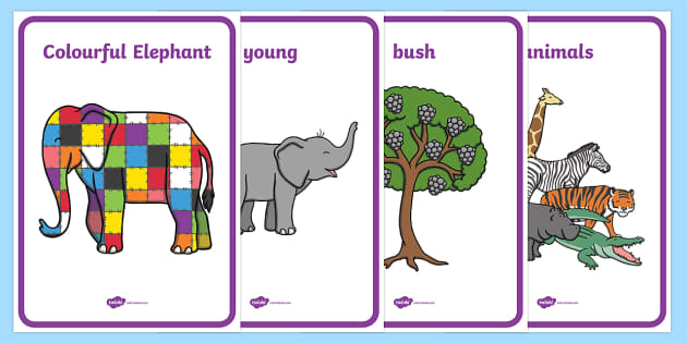 Colourful Elephant Display Posters (teacher made) - Twinkl