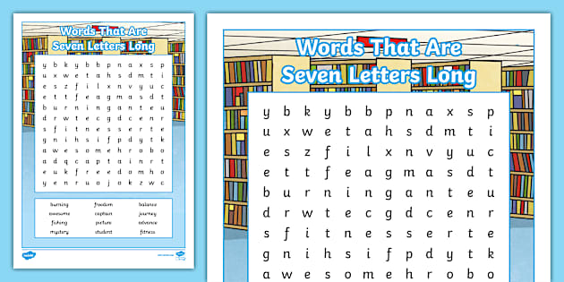 Words That Are Seven-Letters Long Word Search - Twinkl