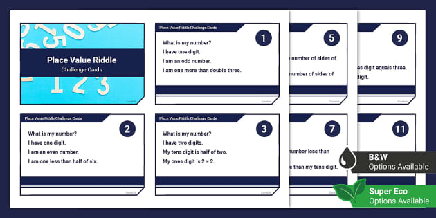 Reinforcing Place Value: What Number Am I? Riddle Cards Reinforcing Place Value: What Number Am I? Riddle Cards