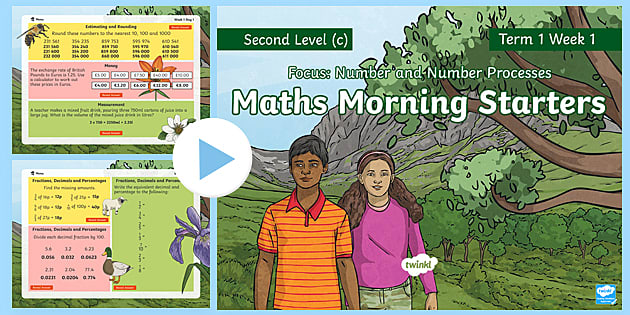 Maths Morning Starters Second Level (c) Term 1 Week 1 PowerPoint