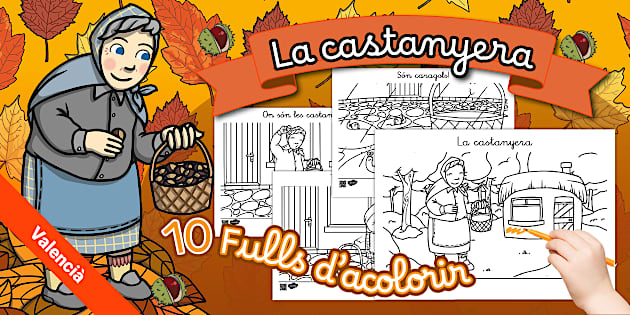 Fulls d'acolorir: La Castanyada - Valencià