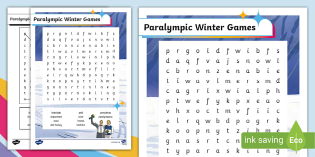 KS2 Paralympic Winter Games Word Search (teacher made)