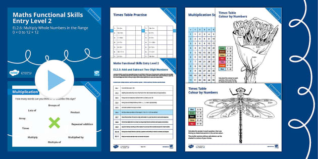 Maths Functional Skills: EL2.6: Multiply Whole Numbers in the Range 0 × ...
