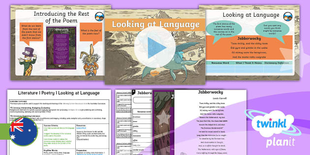 PlanIt English Year 5 Animals: Jabberwocky Poetry (2) Lesson Pack