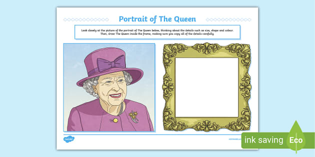 Queen Art Portrait Activity | Drawing and Colouring - Twinkl