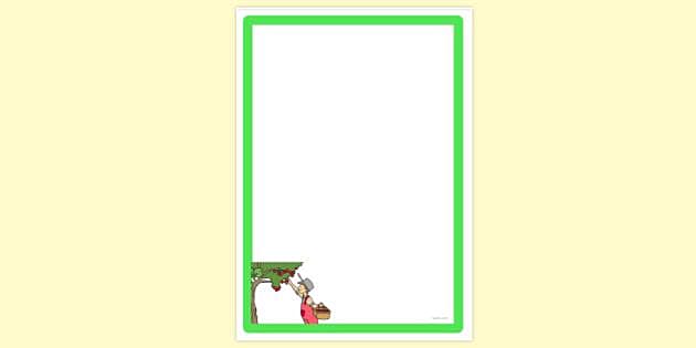 Simple Blank Apple Picking | Page Borders | Twinkl - Twinkl