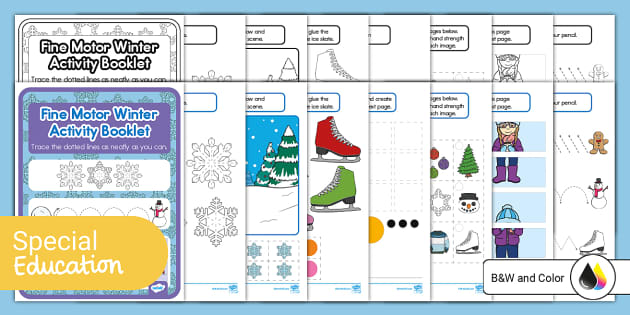 Fine Motor Winter Activity Booklet to Support DCD - Twinkl