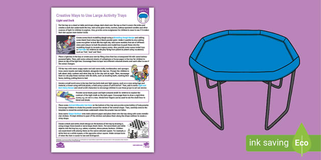 EYFS Activity Tray Light and Dark Ideas - Twinkl