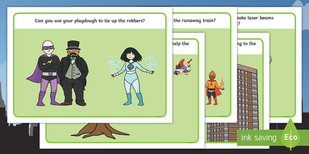 Super-Stretchy Superhero Playdough Mats (teacher made)