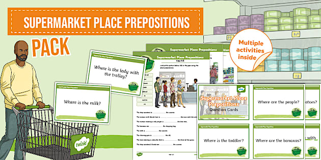 Supermarket Place Prepositions Pack