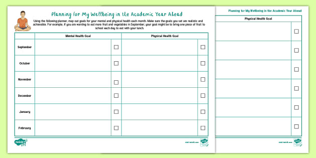 Staff Wellbeing Annual Wellbeing Planner (teacher made)