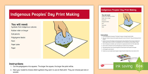 Indigenous Peoples Day Print Making Craft - Aborigine, African