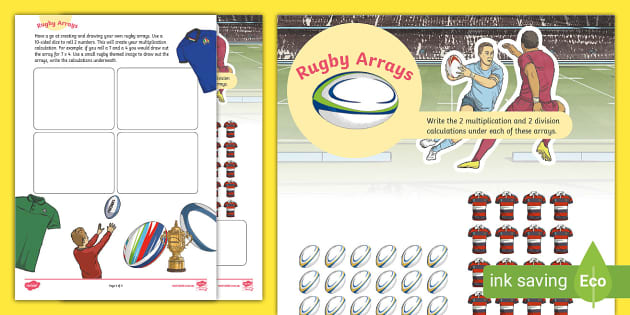 Rugby Arrays (teacher made) - Twinkl