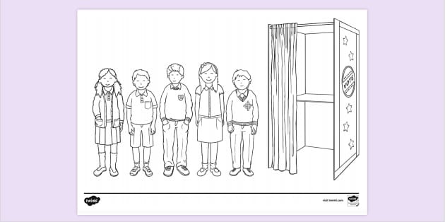 School Election Colouring Page (Teacher-Made) - Twinkl