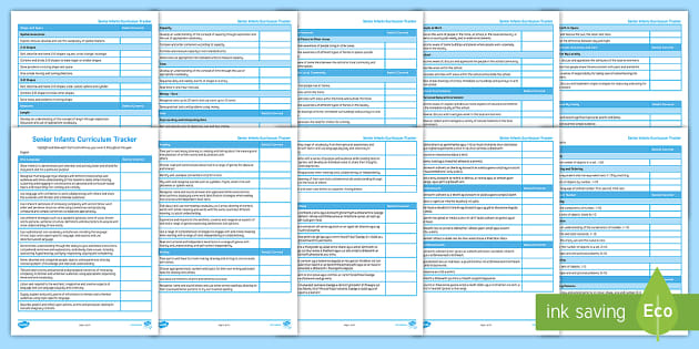 Editable Senior Infants Curriculum Aims Record - Twinkl