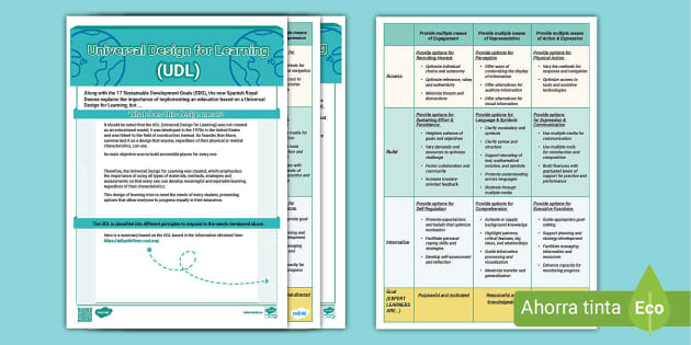 Information sheet: Universal Design for Learning (UDL) Information sheet: Universal Design for Learning (UDL)