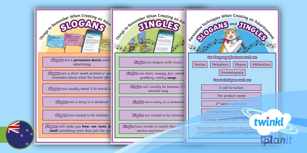 Writing to Persuade Slogans and Jingles: Display Resources