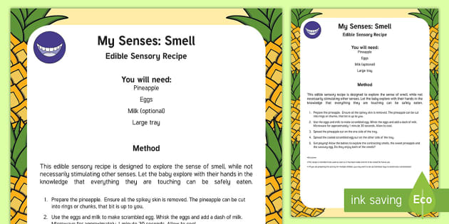 My Senses Smell Edible Sensory Recipe