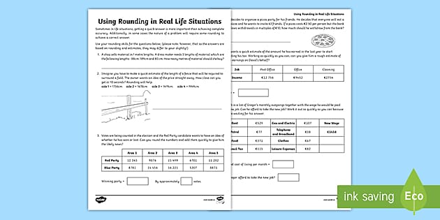 Using Rounding In Real Life Situations