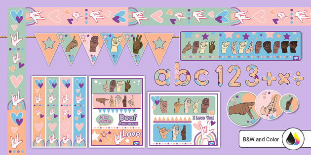 ASL Deaf Proud Bulletin Board Pack (Teacher-Made) - Twinkl